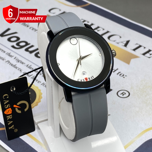 CASSRAY Analog Display Round Dial Silicone Straps Date Display and Mag